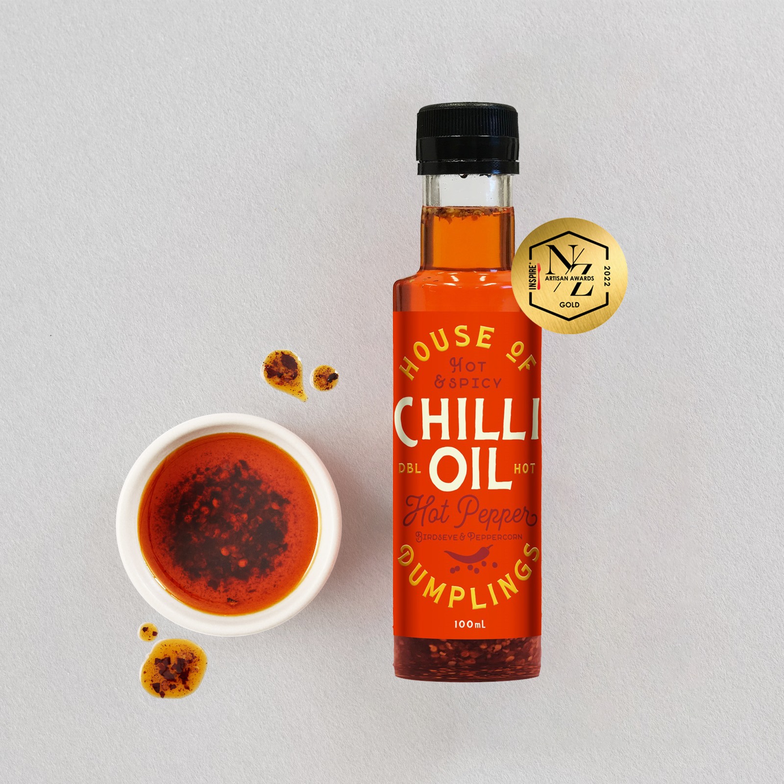 100ml Hot Chilli Oil w Hot Pepper | Dipping Sauce | House of Dumplings